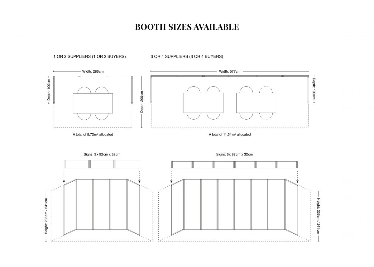 Booths - sizes - Vestnorden